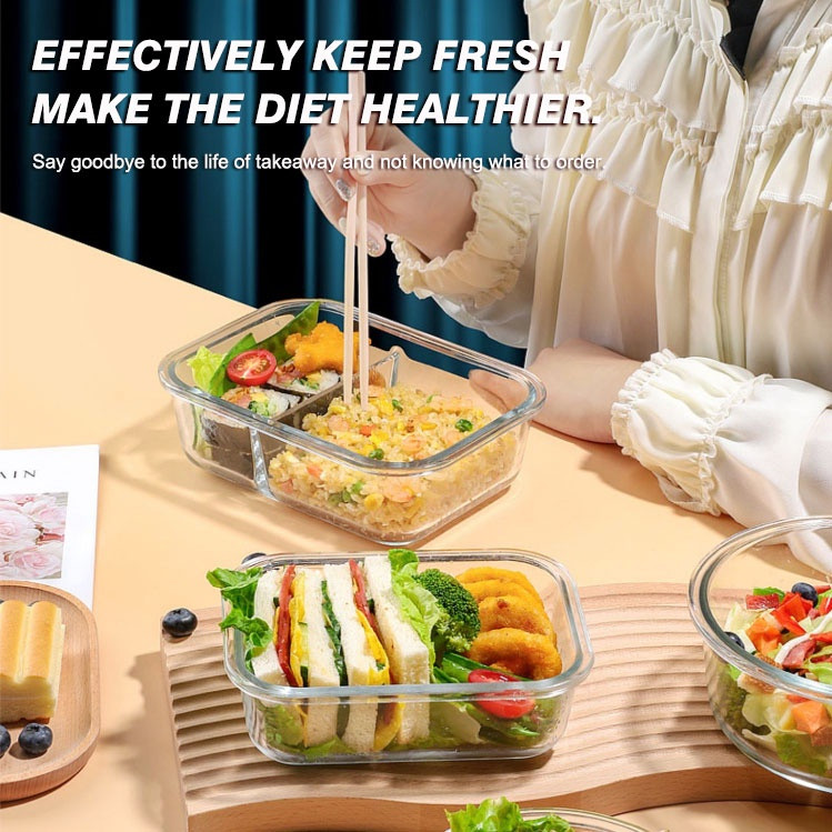 Glass Lunch Box with Bag Heat Resistant Borosilicate Glass Container ...