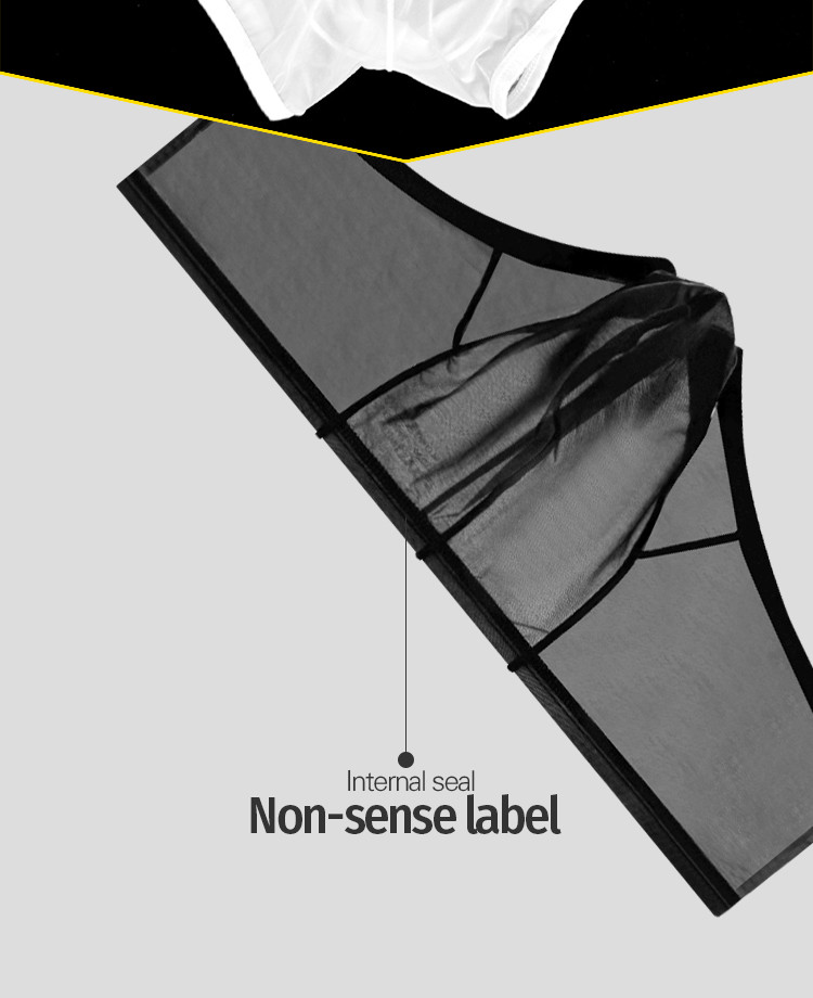 Men's Transparent Mesh Boxers Seamless Anti Flow Silk Slip Men's ...