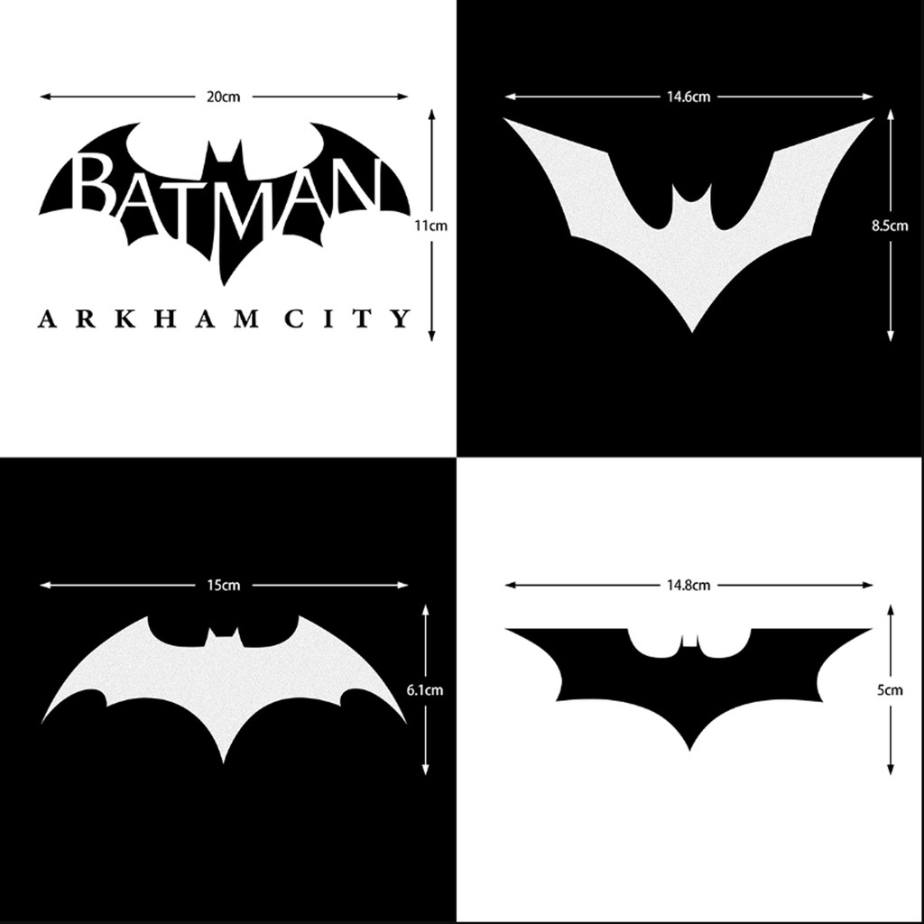 Cartoon Cool Batman Car Sticker Reflective Car Window Door Windshield ...