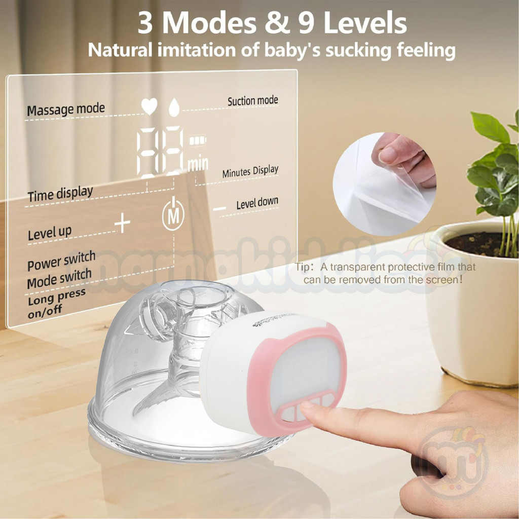 Mamakiddies DUFLOWPLUS Electric Breast Pump Wearable Elektrik Pam Susu Rechargeable Handfree ...