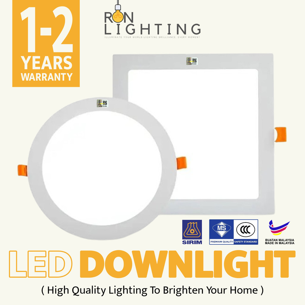 Round Square SIRIM LED Downlight Lampu Down Light Bulb Siling Ceiling ...