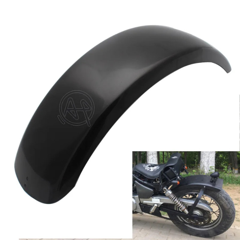 Black 59cm Flat Motorcycle Rear Fender Mudguard Flares Trailer Mud Flap ...