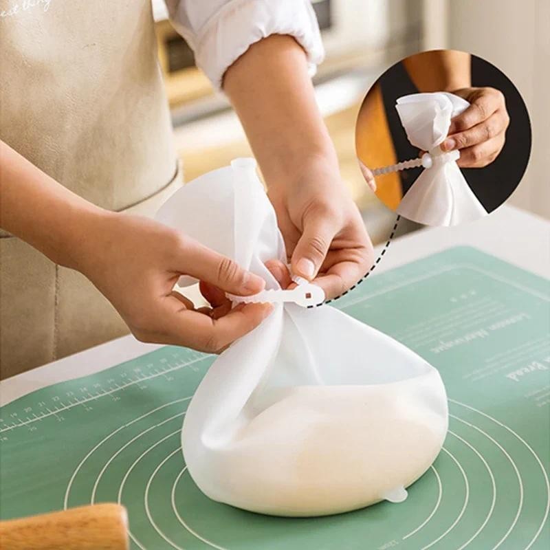 (Local Seller) 2Pcs Silicone Kneading Dough Bag Food Grade Reusable ...