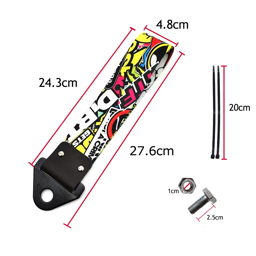 1 Piece JDM Racing Style Tow Strap Universal Race Towing Bars Nylon Car ...