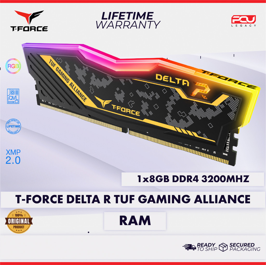 T-FORCE DELTA R TUF 8GB 3200MHZ DDR4 RGB RAM | Shopee Malaysia
