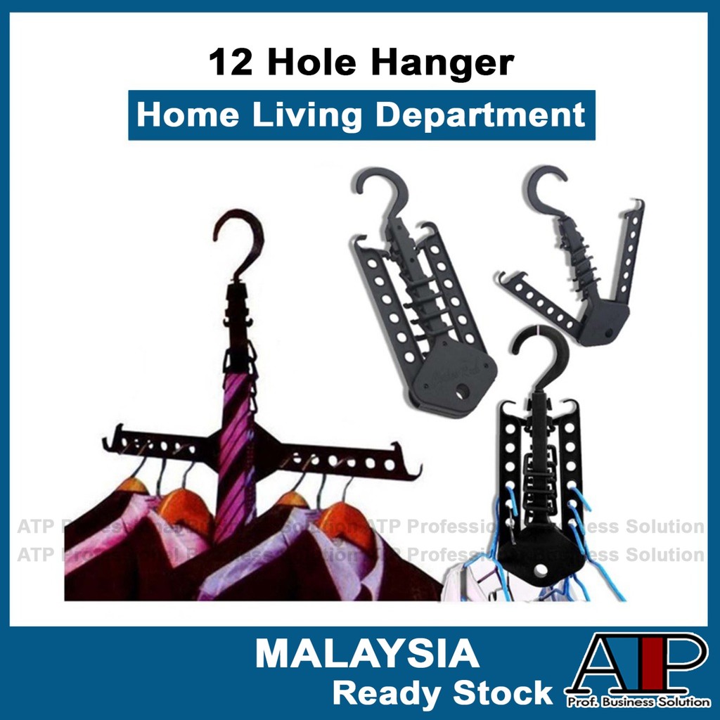 Multi-Functional Hole Hanger Space Saver Clothes Folding Hanger Dual ...