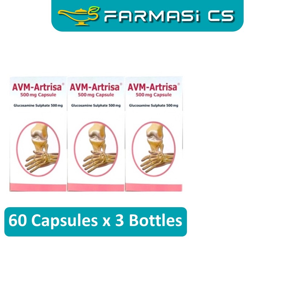 AVM-Artrisa 500mg 60 Capsules x 3 Bottles (Glucosamine Sulphate) EXP:06 ...