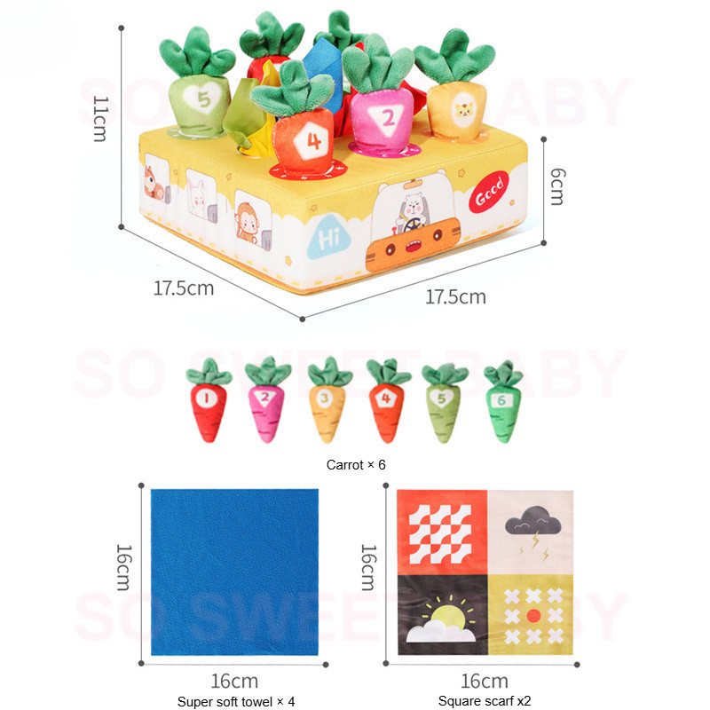 Tissue Box Toys for Baby Pulling Radish Sensory Montessori Early ...