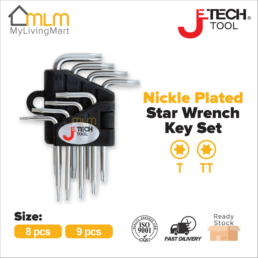JETECH Torx Star Wrench Set Nickle Plated CrV Drive Sockets Tools ...