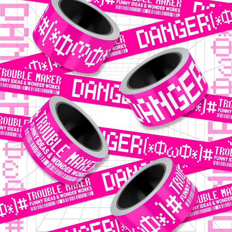 Ready stock #Original Street Wear Unique Pink Dangerous Sign Warning ...