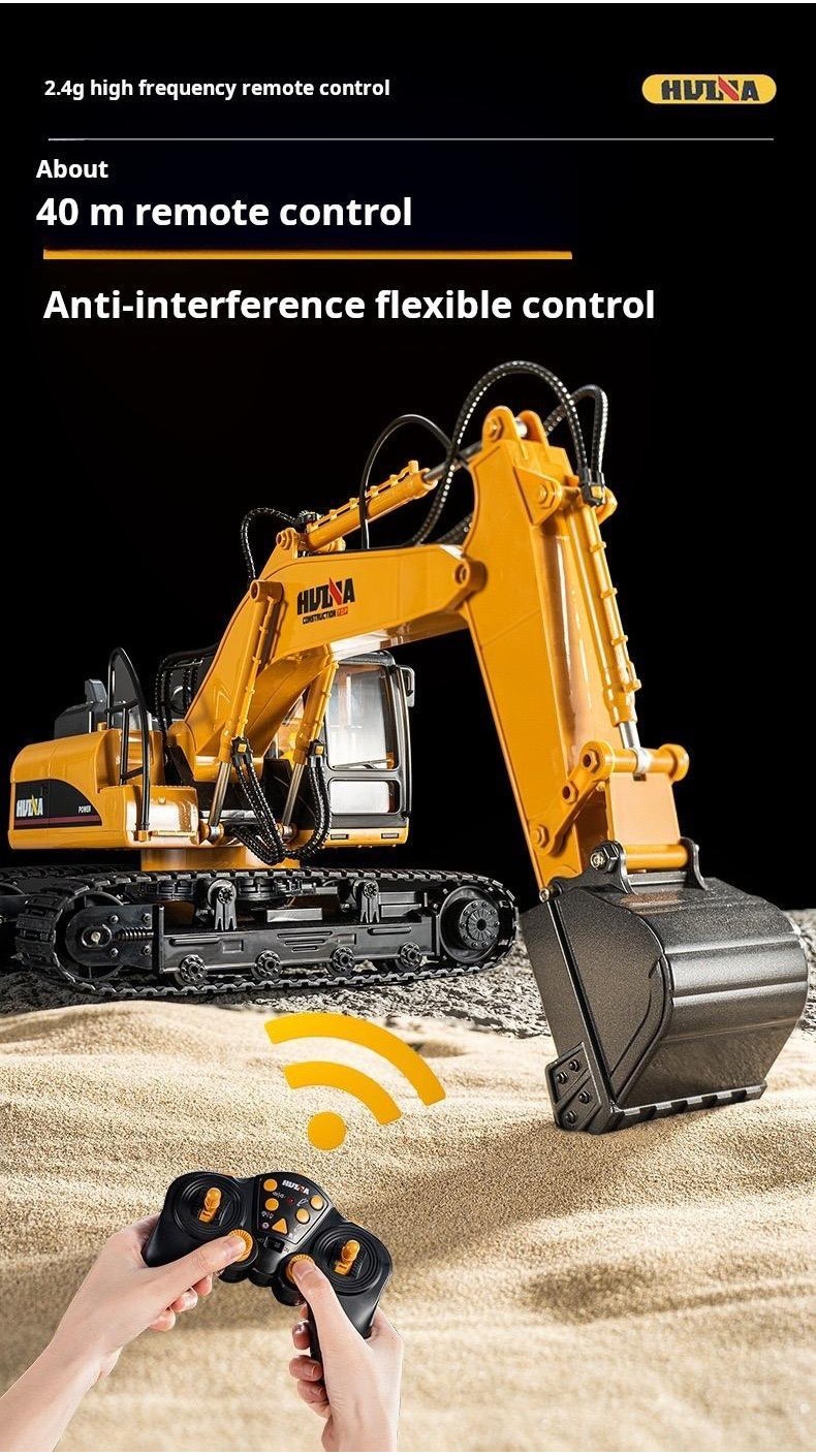 HUINA 21Chanel Die Cast Rc Excavator Metal Bucket 1:14 Remote Control ...