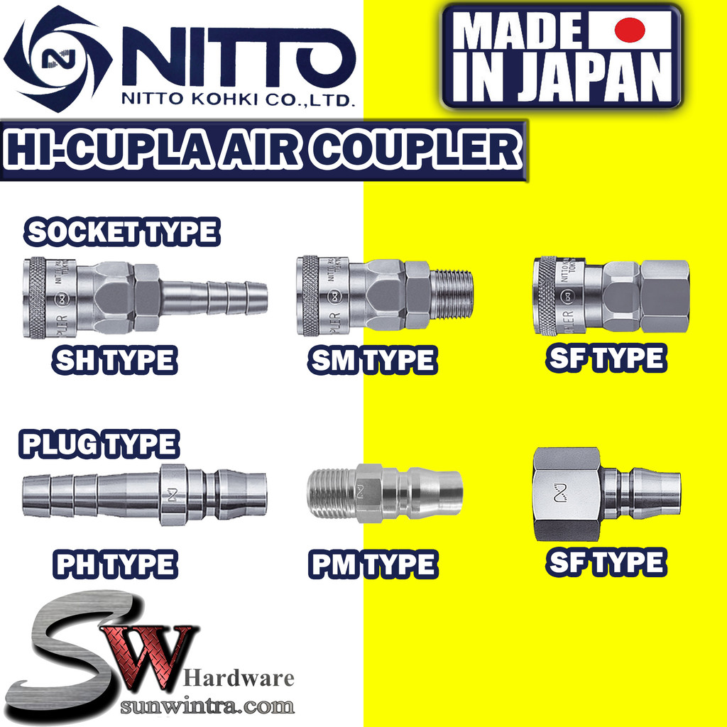[100% Original] Nitto Hi-Cupla Series Quick Air Coupler Low Pressure Quick Air Coupler PM PF PH ...