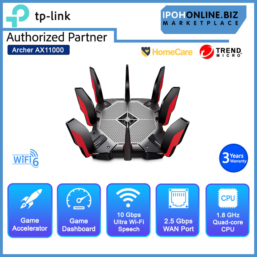 TP-LINK Archer AX11000 Next-Gen Tri-Band Wi-Fi 6 Gaming Router | Shopee ...