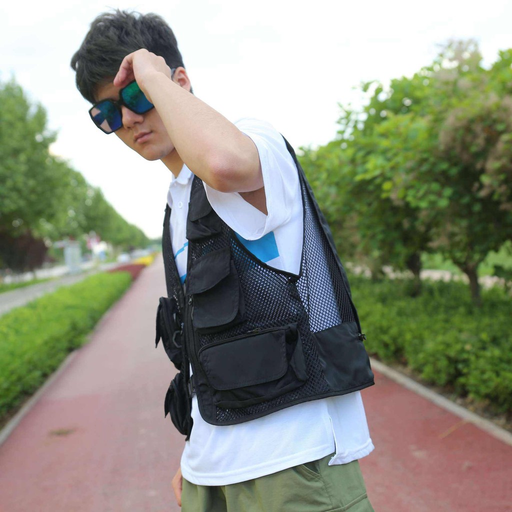 Multi-pocket Vest Men's Breathable Outdoor Reporter Sports Fishing ...