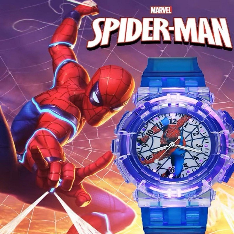Spiderman Children's Luminous Watch Princess Elsa Kids Watch Kuromi ...