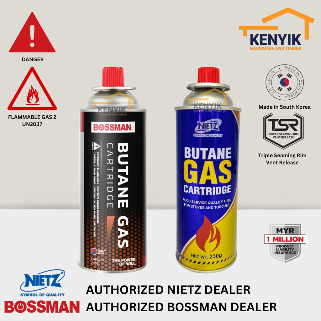 NIETZ / BOSSMAN Butane Gas Cartridge 230g | Shopee Malaysia