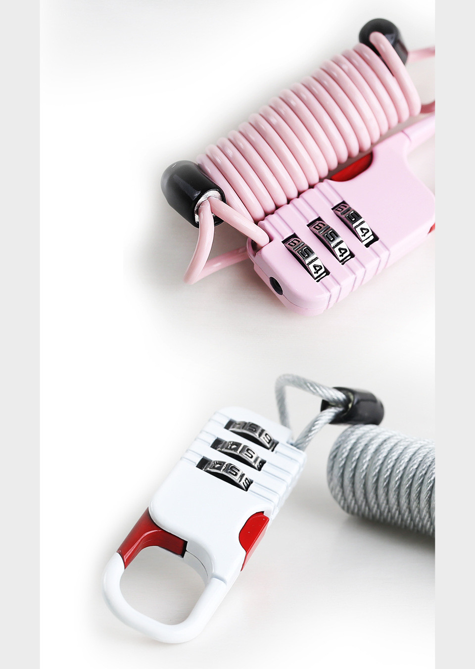 [4 Colors] Metal Lock Wire Rope Combination Lock Stroller Anti-theft ...