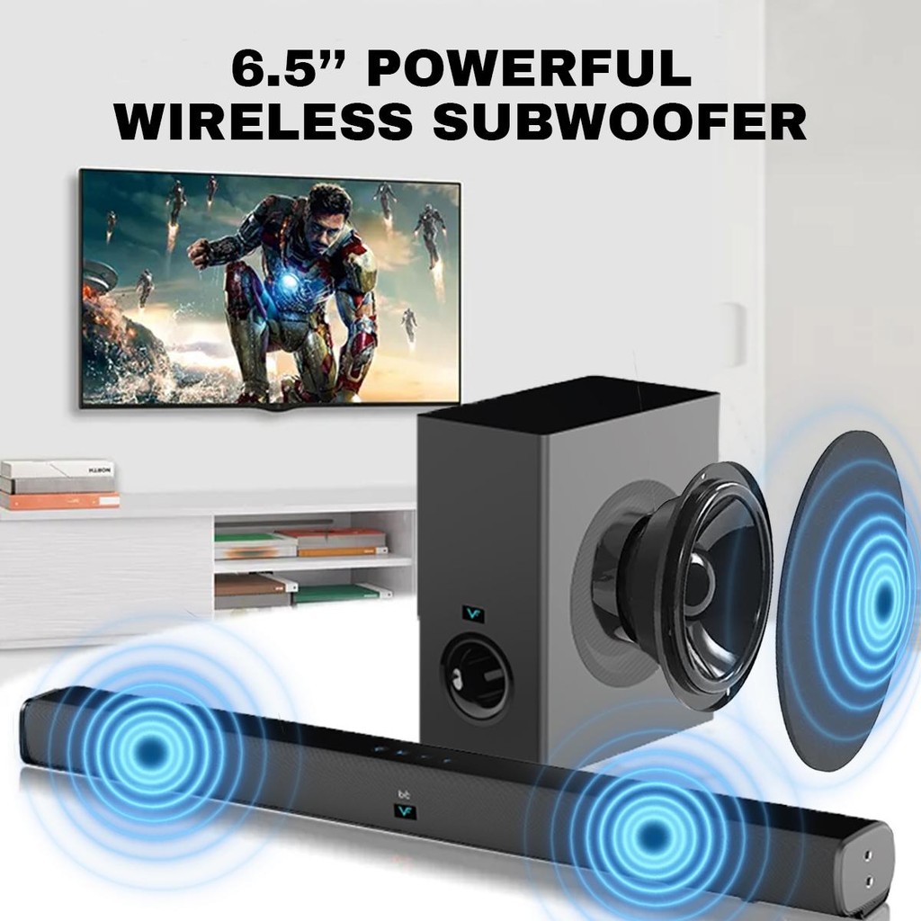 Vinnfier VF Hyperbar 600 BTRW 240W Soundbar with 6.5" Wireless ...