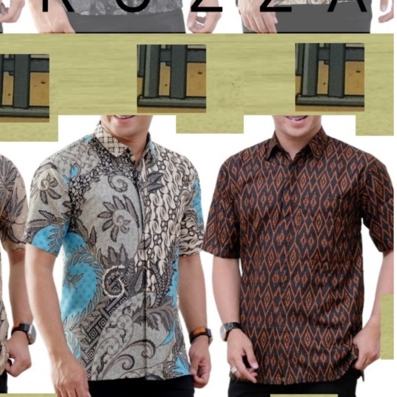 Batik bunga lelaki baju corak moden Men's Black Brown REGULAR Men Shirt ...