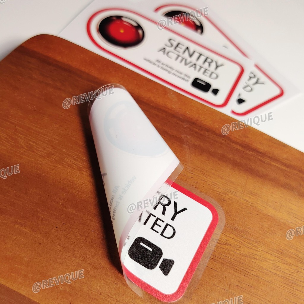 Sentry Mode Activated Car Sticker | Anti-theft video reminder sticker ...