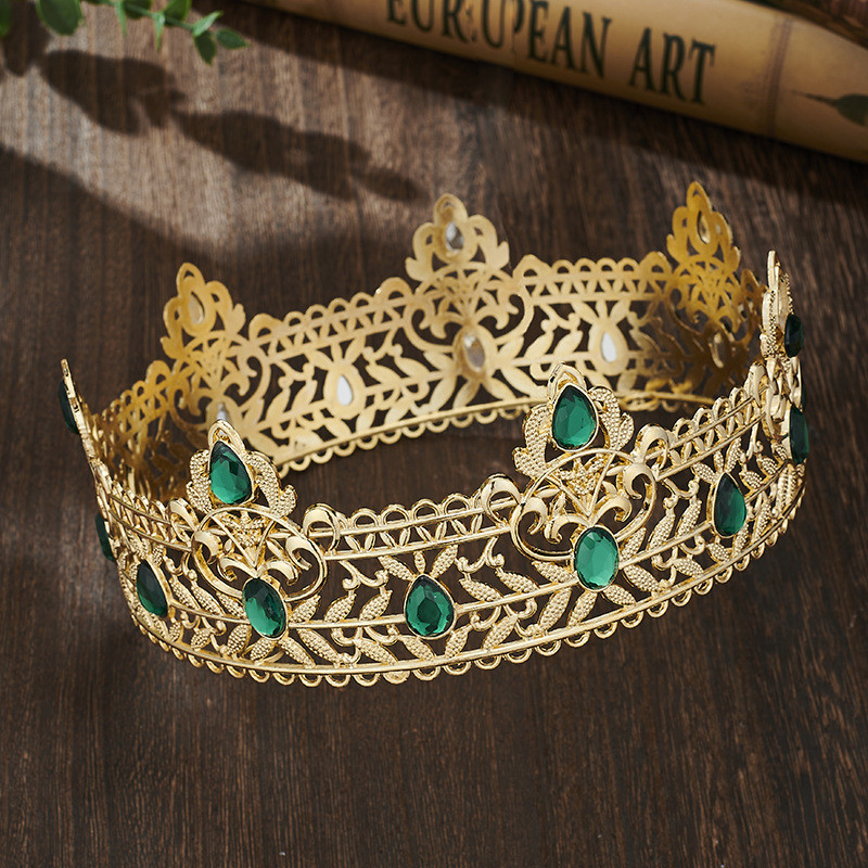Cross-border European American Golden Men's Crown Simple Multicolor ...