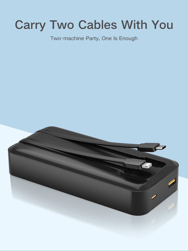 QBrand Powerbank Fast Charging Original With Cable Built In Type-C USB ...