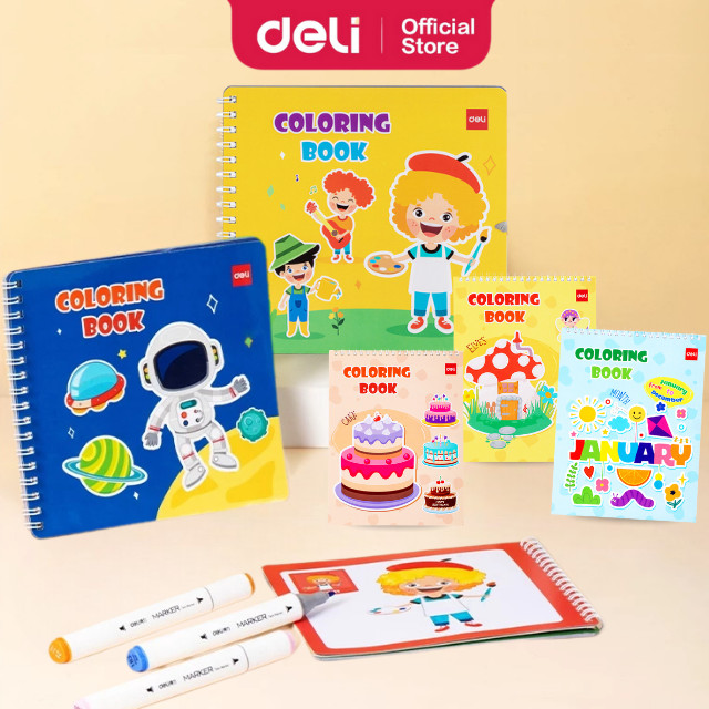 Deli Spiral Coloring Book For Kids Educational Art Drawing & Painting ...