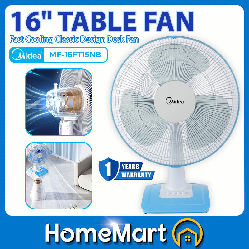 MIDEA Table Fan 3 Blade Desk Fan Fast Cooling Air Flow Kipas Angin Meja ...