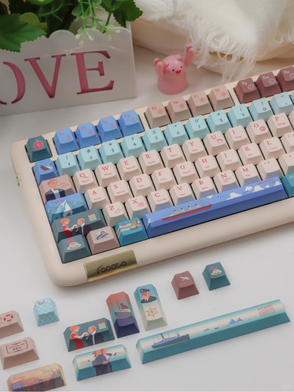 Titanic Keycap MDA/Cherry Profile 138/158 Keys PBT Dye Sublimation ...