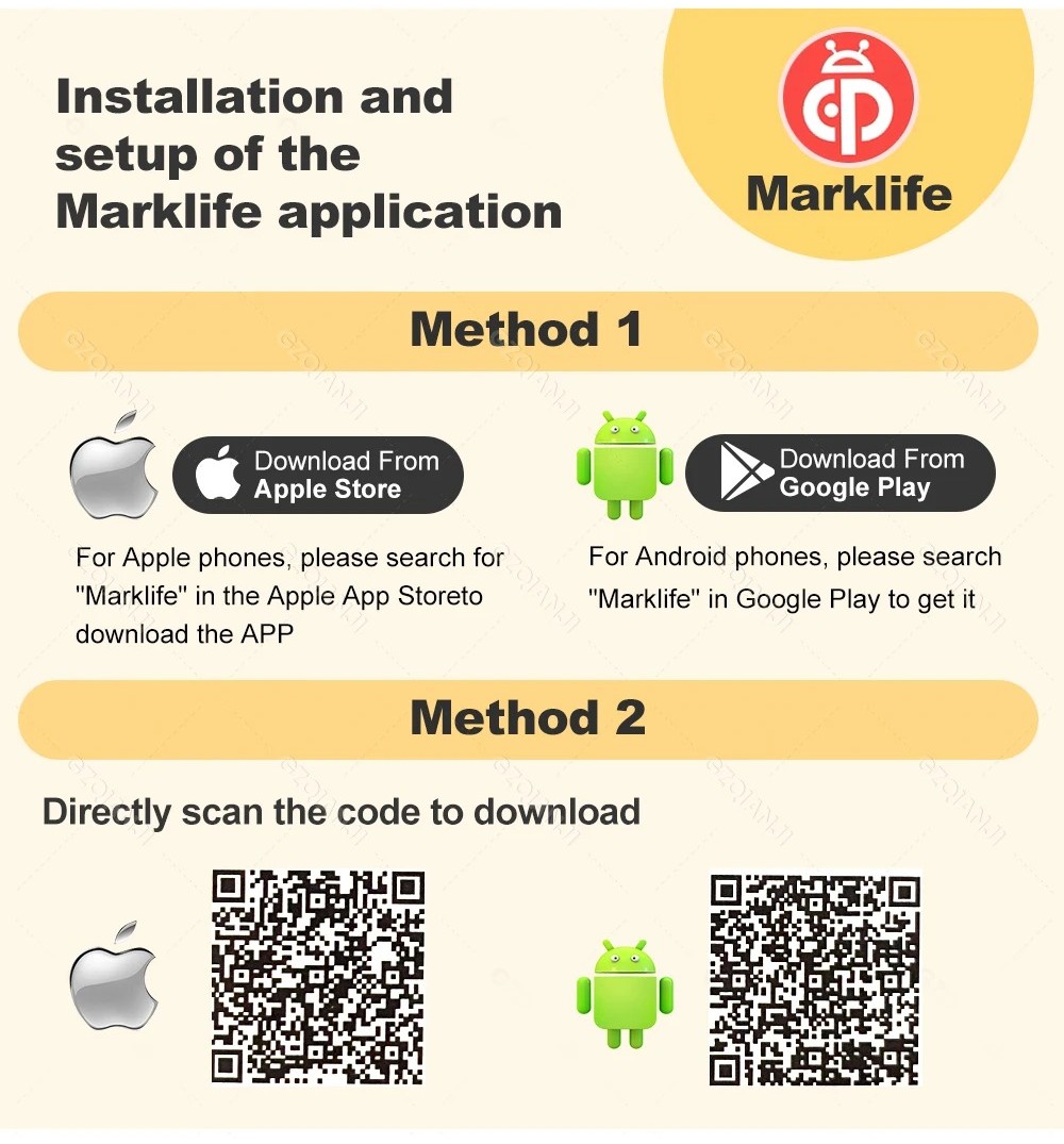 Marklife P50 Barcode Label Printer Labeling Maker Machine Mini Portable ...