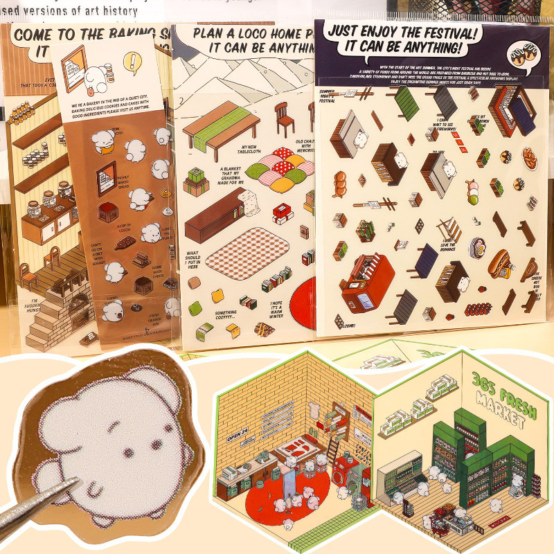 Sanrio 3D Stacking Landscape Sticker - Mini Scene Texture Set - DIY ...