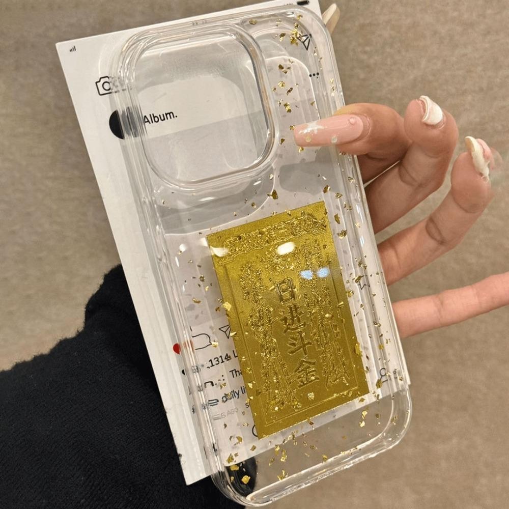 Luxury Bling Gold Flake Phone Case for iPhone 11 16 15 14 13 12 Pro Max ...