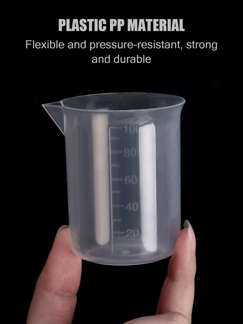 100ml Graduated Measuring Cups - Transparent Plastic Scale Beaker Cup ...