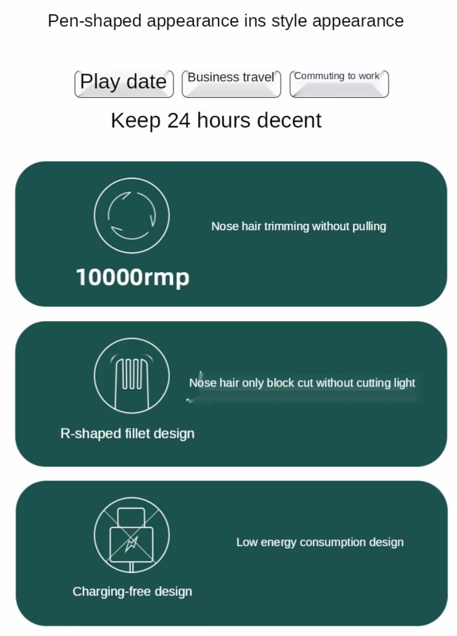 Xiaomi Newstart Electric Nose Hair Trimmer Water Resistant High Speed ...