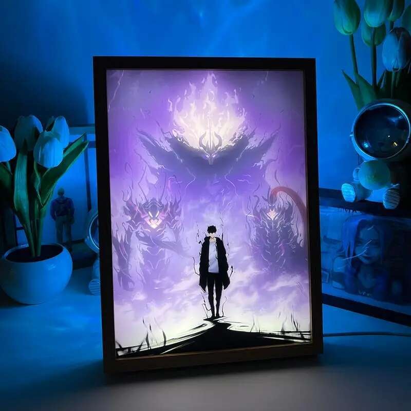 Solo Leveling LED Light Painting Frames Animation Walls Art Night ...