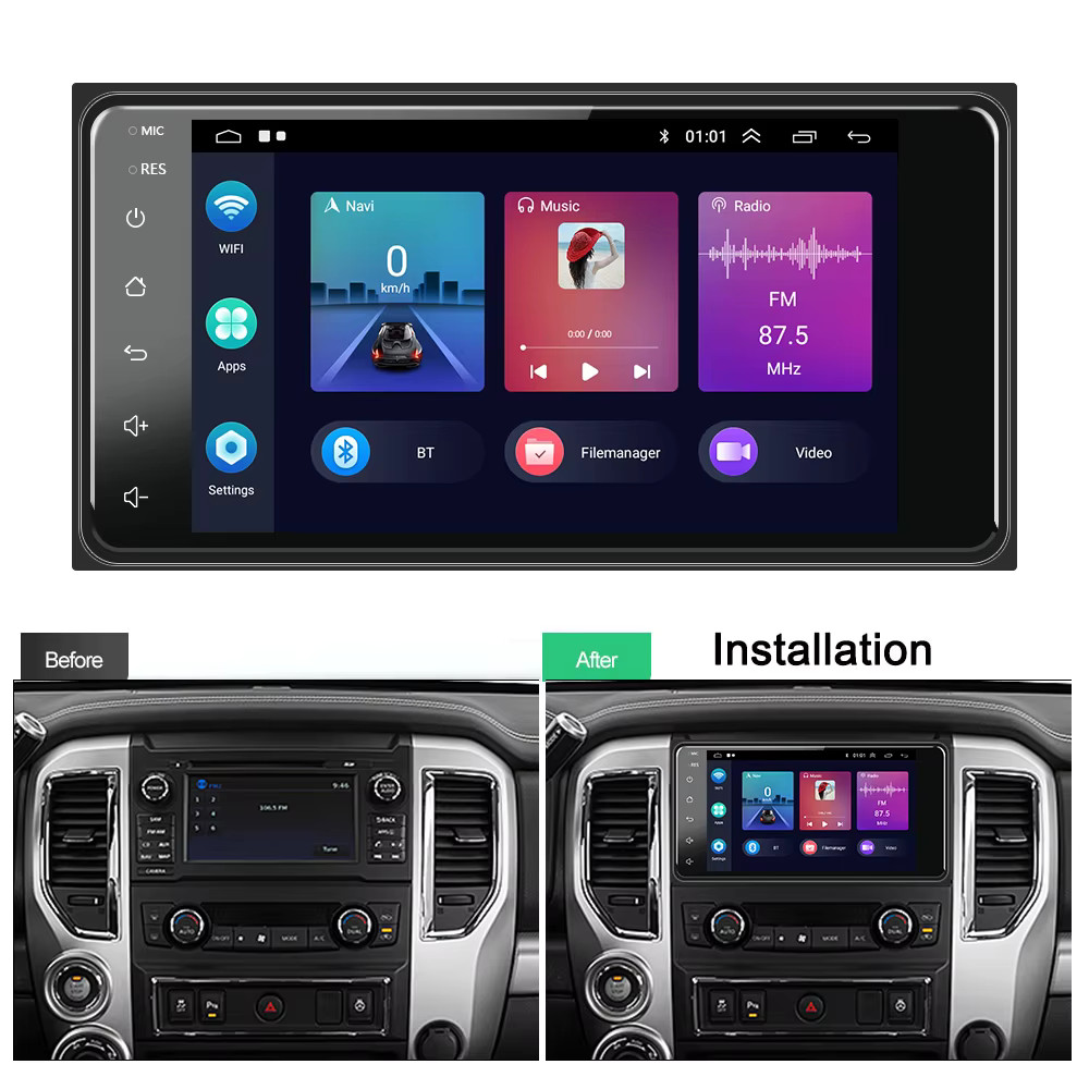 7inch Android 15 Car Stereo 2DIN 6+32G Car Radio Wireless Carplay ...