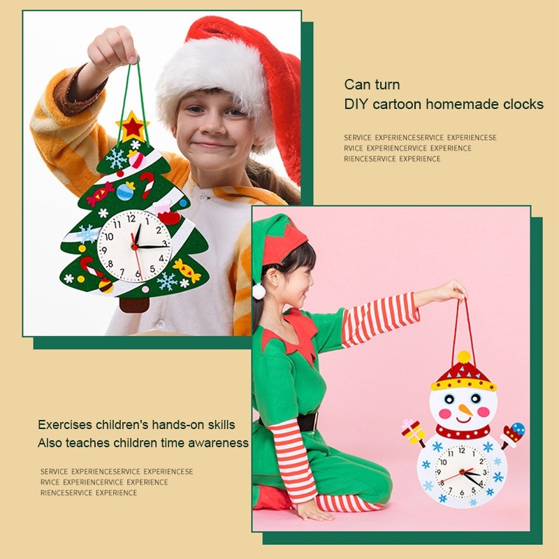 DIY Christmas Clock Christmas Decoration Xmas Handmade Creative DIY ...