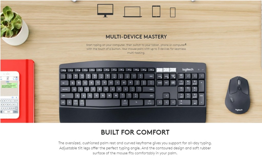Logitech MK850 Performance Wireless Keyboard and Mouse Combo Bluetooth ...