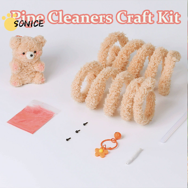 Plush Bear Pipe Cleaner Craft Kit Dense Thick Twist Stick Pipe Cleaner ...