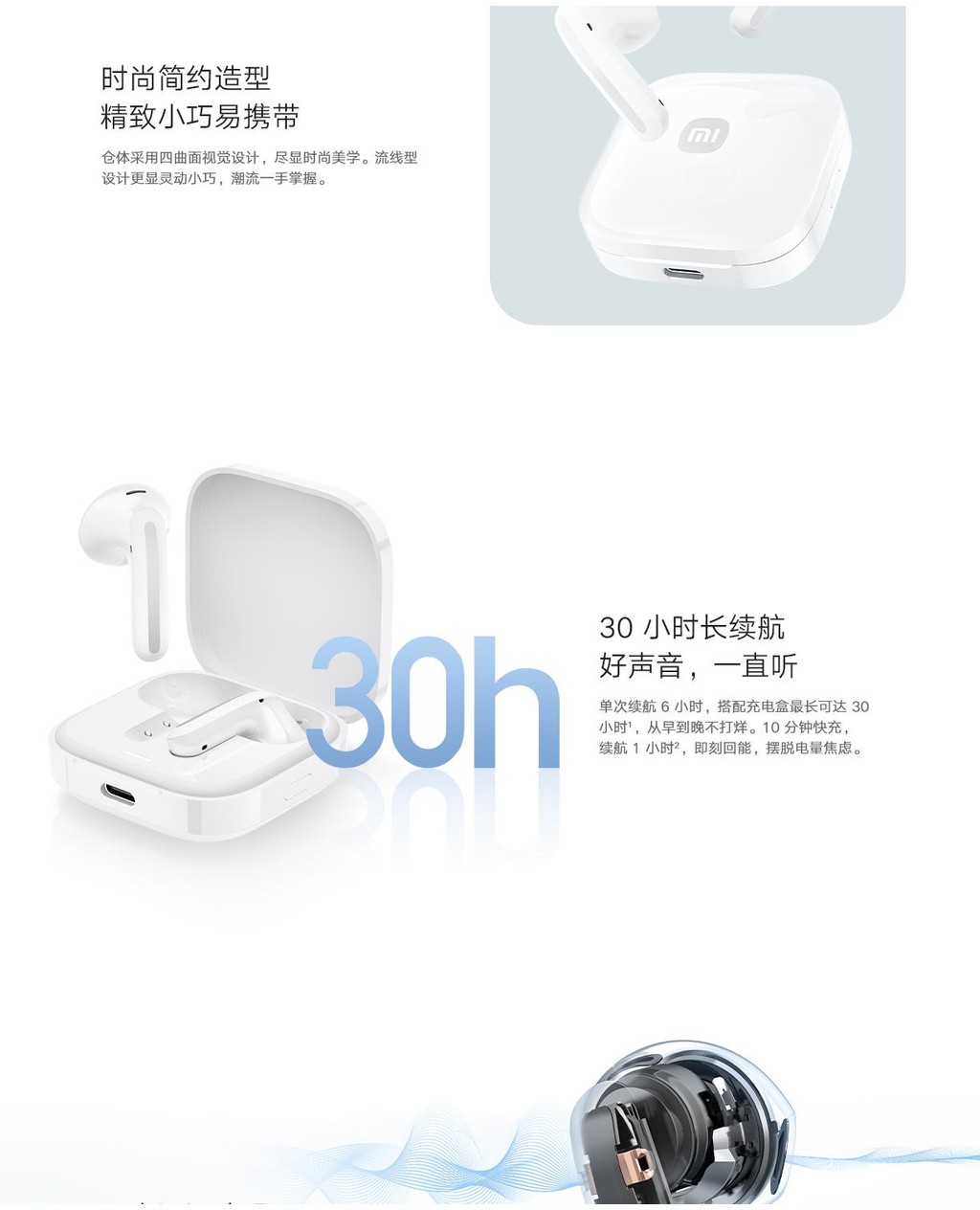 New Xiaomi Air 4 SE Noise-canceling headphones 30 hours Battery life ...