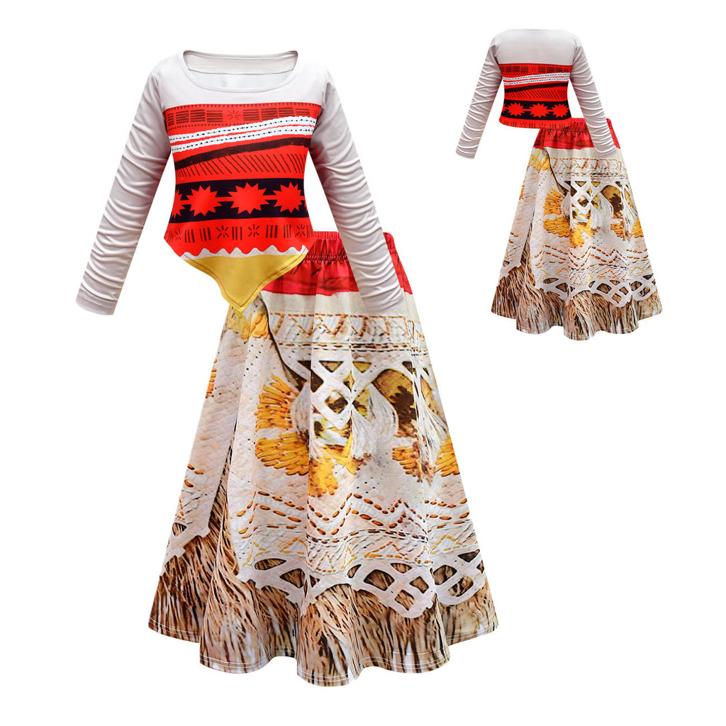 Disney Movie Moana 2 Cosplay Costume for Kids Girl 3D Printed Long ...
