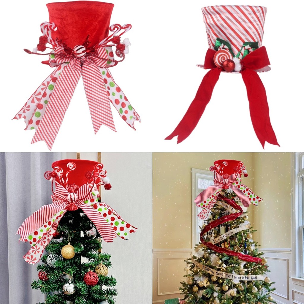 Christmas Tree Top Hat Topper Hats Collapsible Xmas Holiday Decoration ...
