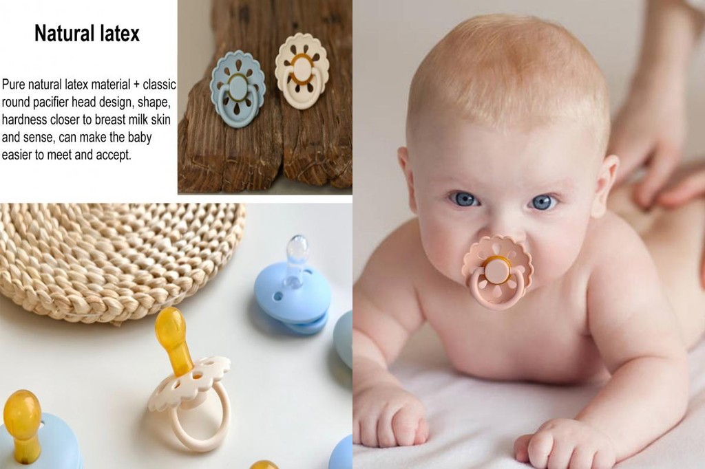 someryer| Natural Rubber Pacifier Latex Nipple Pacifier Flower Shape ...