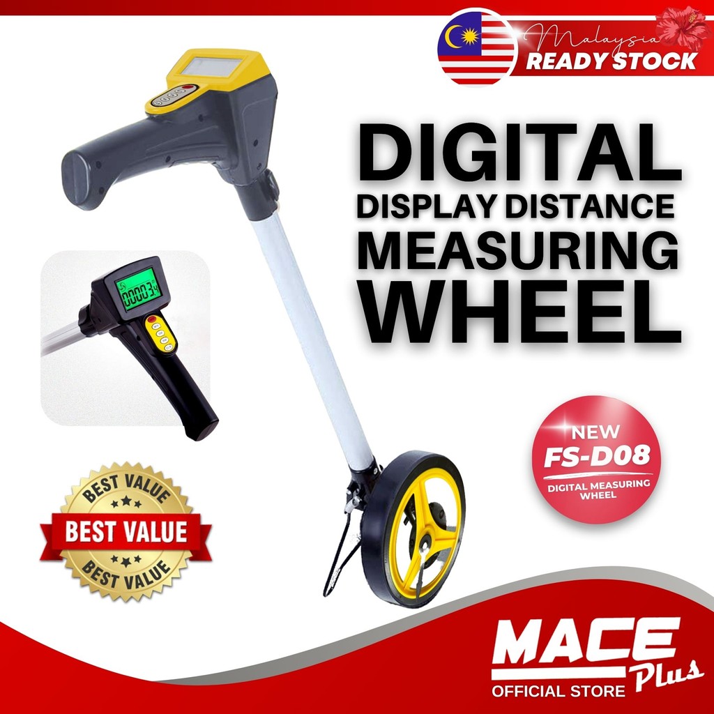 FS-D08 Digital Display Distance Measuring Wheel Alat Ukur Pengukur ...