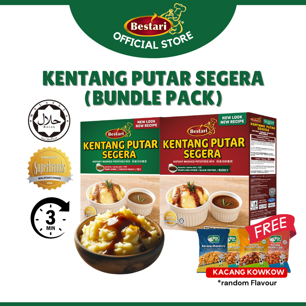 BESTARI Instant Mashed Potatoes Mix (Black Pepper/Chicken Gravy ...