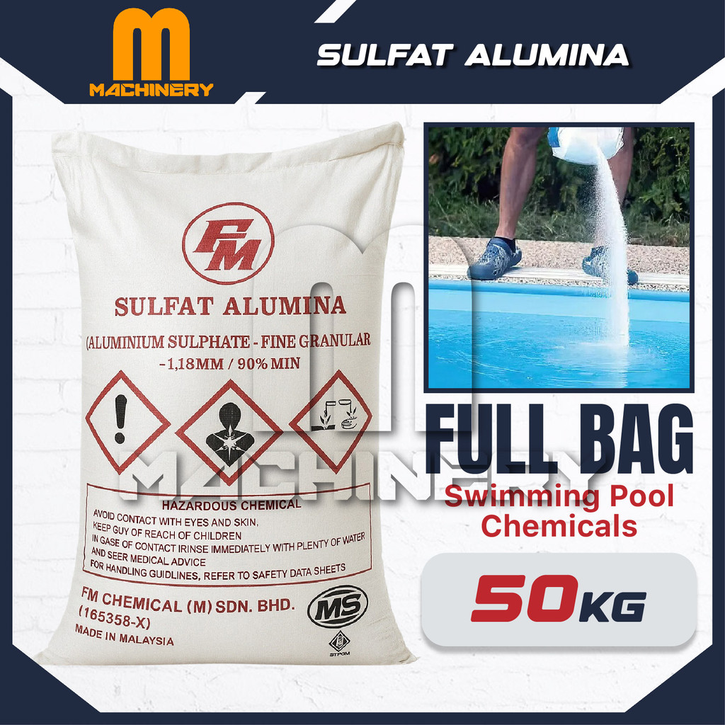 (FULL BAG) M.Machinery Sulfat Alumina 50KG Aluminium Sulphate Tawas ...