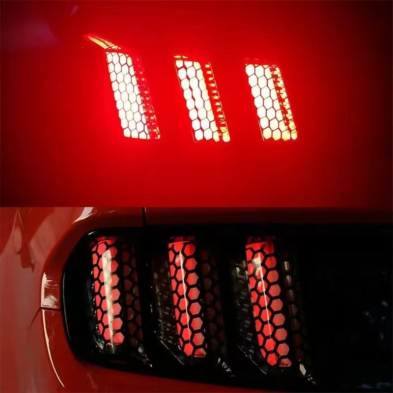 1-4 pcs Car Tail Light Lamp Stickers - Car Honeycomb Stickers ...