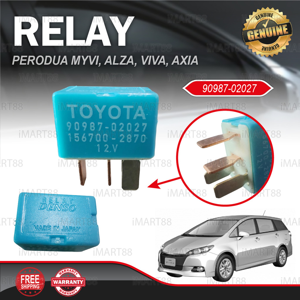 90987-02027 4Pin Relay Denso Perodua Myvi, Alza, Viva, Axia, Bezza ...