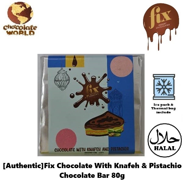 [Authentic]FIX Chocolate With Knafeh & Pistachio Chocolate Bar 80g ...