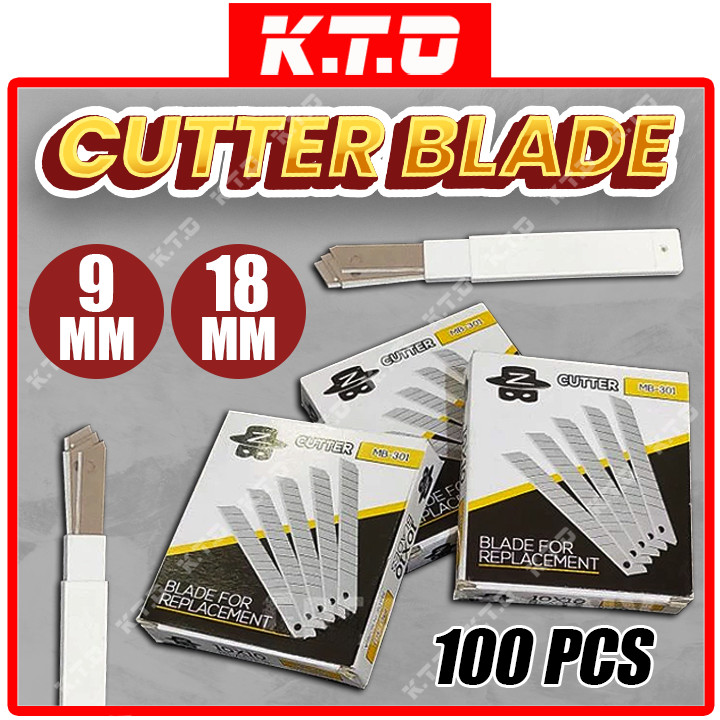 1 Box 9mm / 18mm Cutter Blade Refill Replacement Big And Small Cutter ...